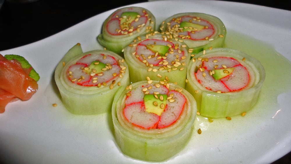 Kani su, crabmeat, avocado wrap in cucumber sheet - Yelp