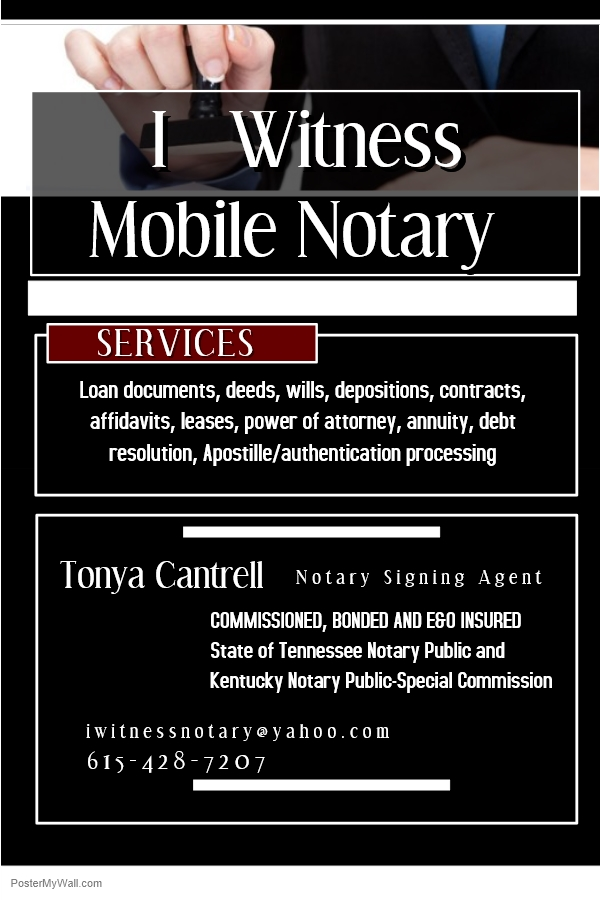 I Witness Mobile Notary - Request a Quote - Notaries - Nashville, TN ...