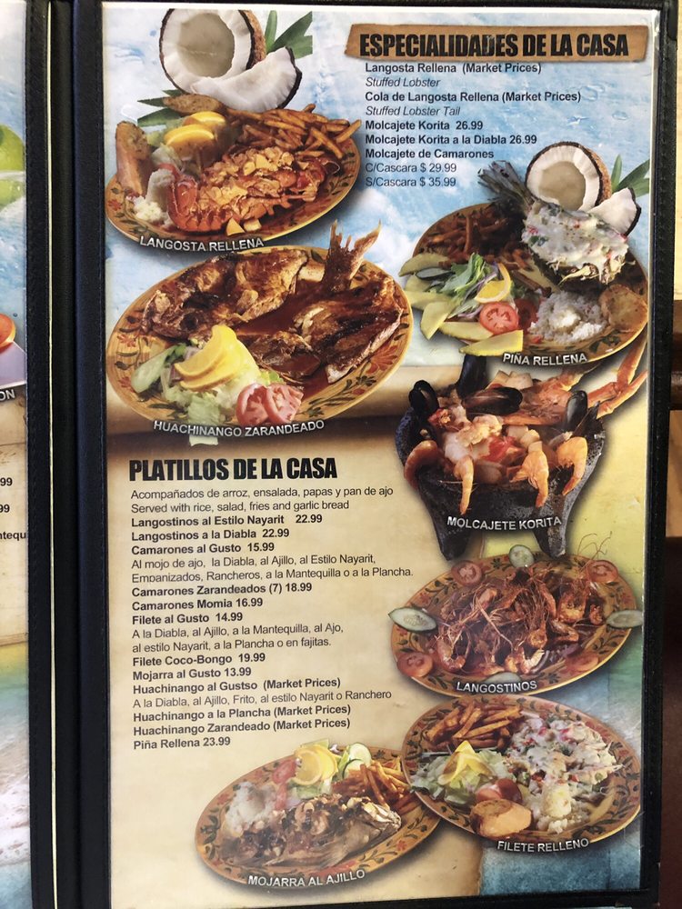 Online Menu of Coco Bongo Mariscos & Mexican Restaurant Restaurant ...