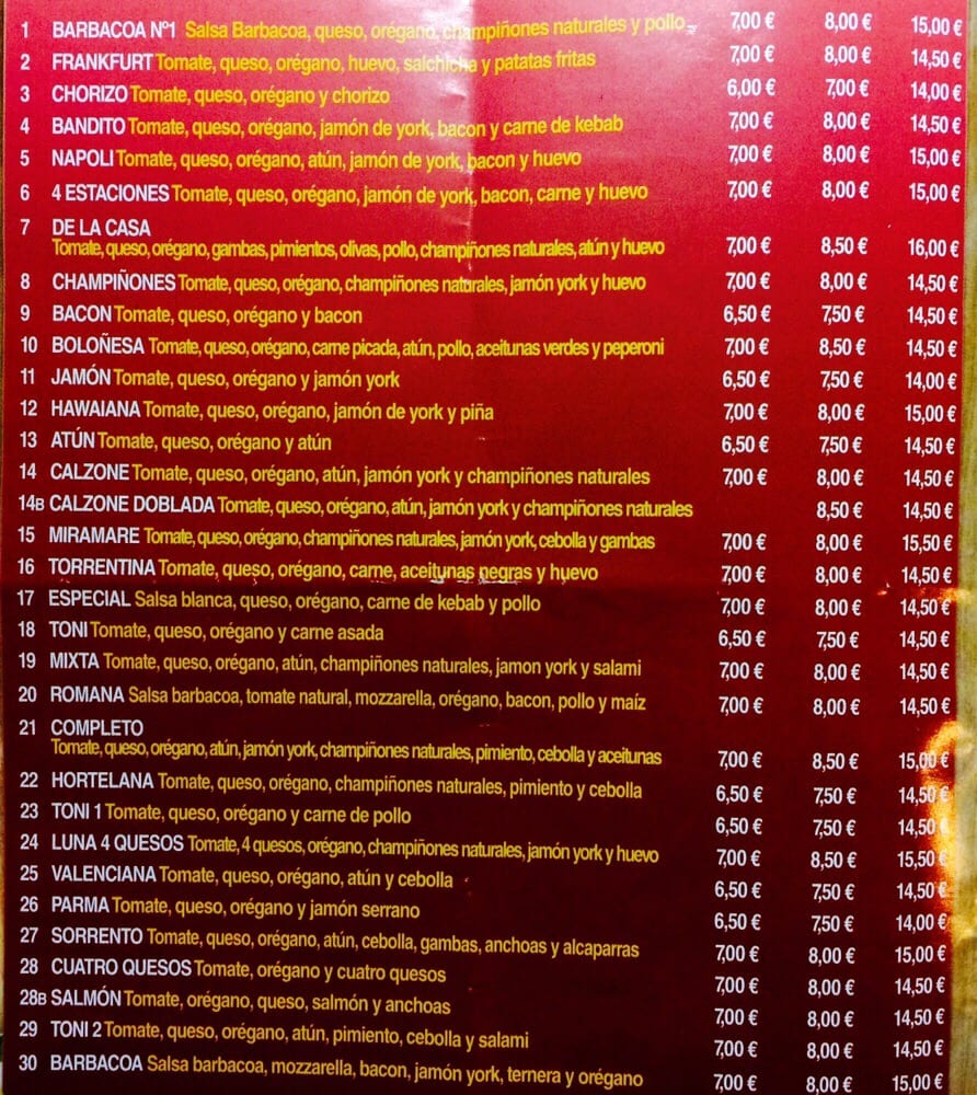 Toni Pizzeria - Kebab - Avenida 9 de Octubre, 98, Port de Sagunt ...