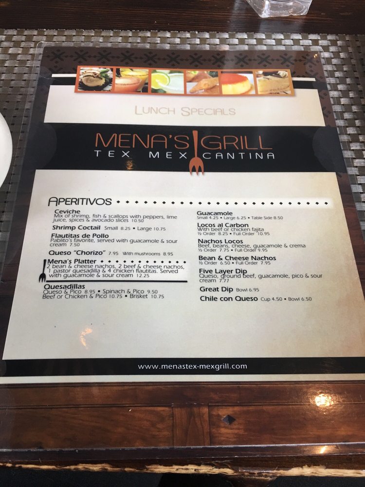 Online Menu of Menas Tex-Mex Grill Cantina Restaurant, Richardson ...