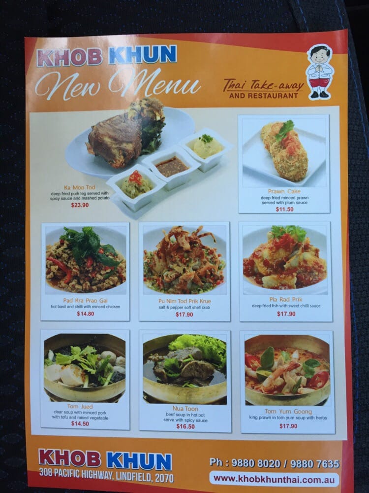 Khob Khun Thai Takeaway & Restaurant - Thai - 308 Pacific Highway ...