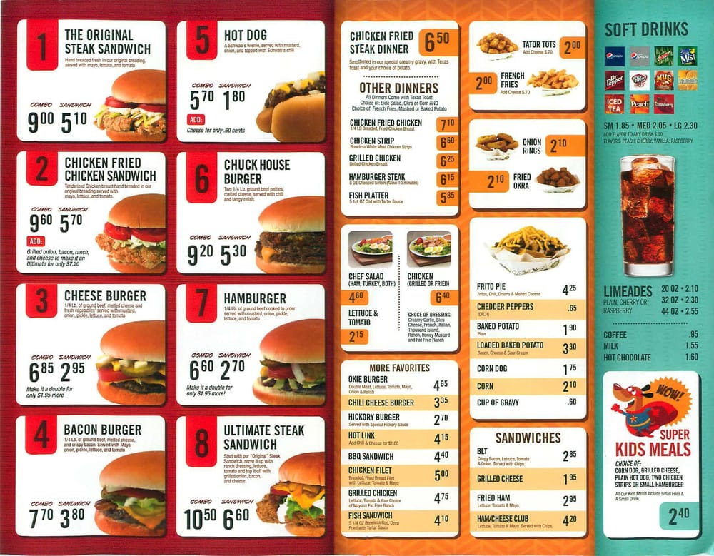 Online Menu of Chuck House Restaurant, Midwest City, Oklahoma, 73110 ...