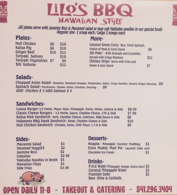 Lilo’s Hawaiian BBQ - Hawaiian - 400 East 2nd St, The Dalles, OR ...