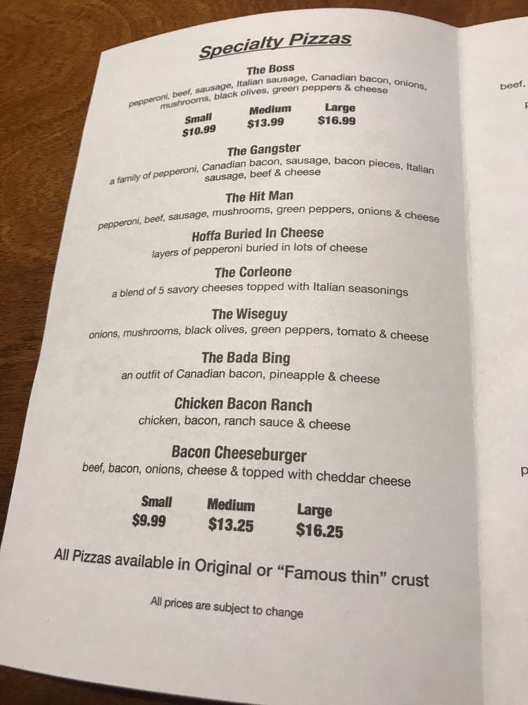 Online Menu of Goodfellas Pizzeria Restaurant, Miami, Oklahoma, 74354 ...