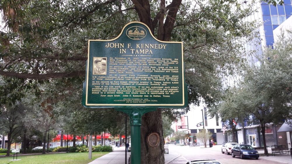 JFK in Tampa Historical Marker - Landmarks & Historical Buildings - 201 ...