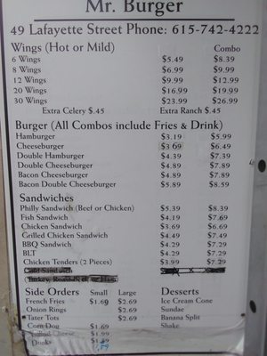 Mr Burgers - Burgers - 49 Lafayette St, South Nashville, Nashville, TN ...