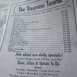 The Bayview Tavern - Sandwiches - 165 Hubbard Ave, Bowers, DE ...